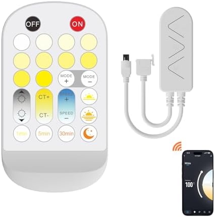Amazon.com: MIWISE LED Controller Dimmer for CCT COB LED Strip Light ...