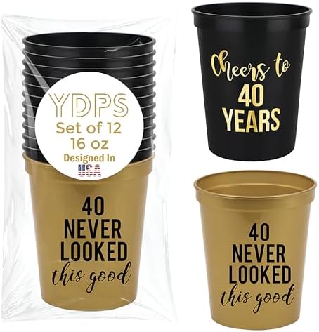 Amazon.com: Cheers to 40 Years Birthday Cups- Gold "40 Never Looked So ...