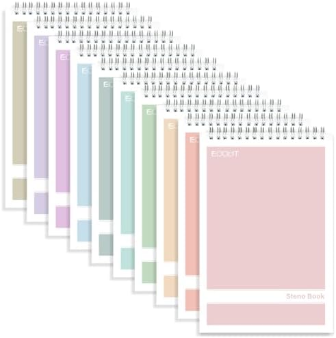 Amazon.com : EOOUT 10 Pack 80 Sheets Top Spiral Steno Pads, Gregg Ruled ...