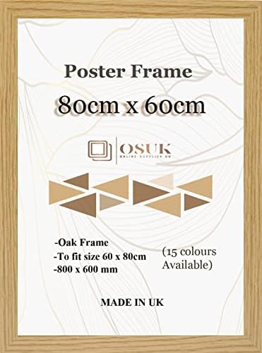 OSUK Oak Poster Frame 80 x 60cm Large Photo Frame 80x60cm Picture ...