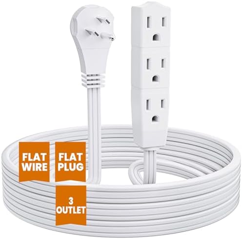 Kasonic 1-Feet 3 Outlet Extension Cord, 1 Pack, Triple Wire Grounded ...