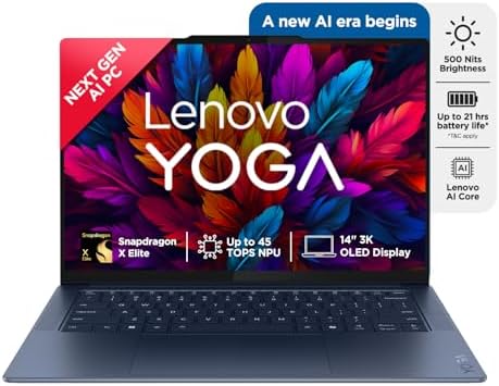 Lenovo Yoga Slim 7 Snapdragon X Elite X1E Built in-AI with Copilot+ 14 ...