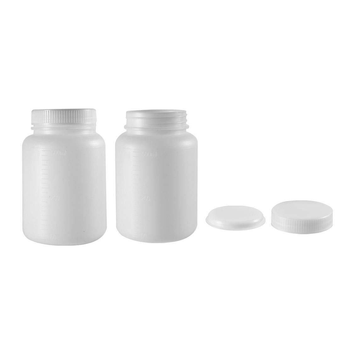 Buy uxcell Plastic Lab Reagent Bottle 500ml/16.9oz Wide Mouth Sample ...