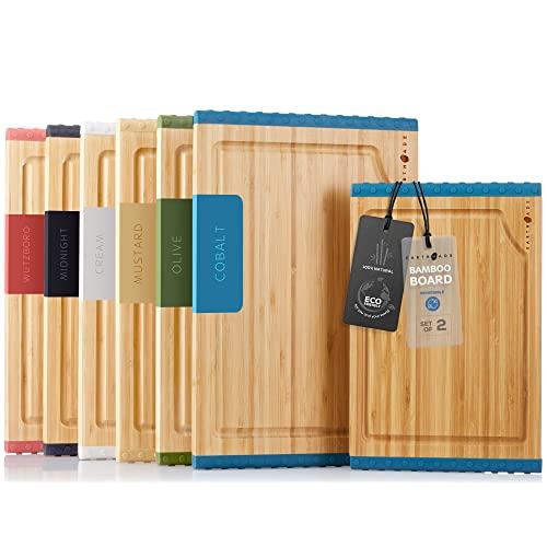 All-Solution Wood Cutting Board,Set of 2 Bamboo Chopping Board with ...