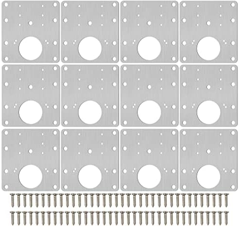 Hinges Repair Plate, 12 Pack with 72 Fixing Screws, Cabinet Door Hinge ...