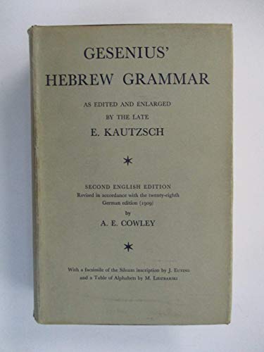 Gesenius' Hebrew Grammar.: Kautzsch, E.: Amazon.com: Books