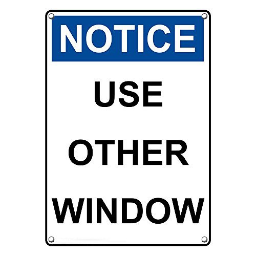 Weatherproof Plastic Vertical OSHA Notice Use Other Window Sign with ...