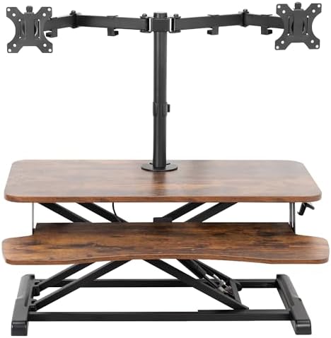 Amazon.com: Mount-It! Standing Desk Converter Dual Monitor, 2 Screen ...