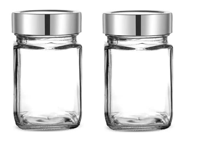 IndusBay® 350 ML Small Glass Jars Container with See Through Airtight ...