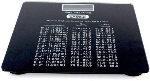Weighing Scale Digital Human Body Weight Height Map Black 180kg Samso ...