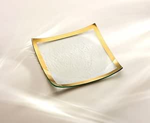 Amazon.com | Annieglass Roman Antique Platinum Rimmed Square Glass ...