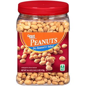 Amazon.com : Great Value Dry Roasted & Salted Peanuts, 34.5 oz ...