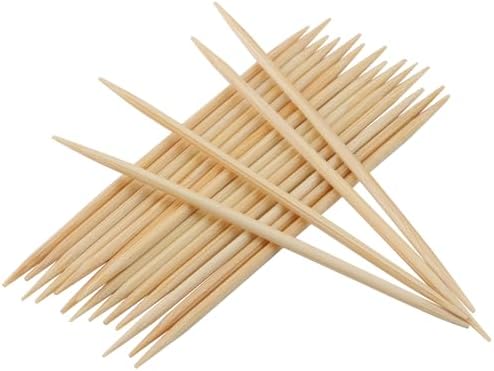 DAKFOOK 4 Boxes Bamboo Toothpicks, 14400 Pcs Double Sided Wooden ...
