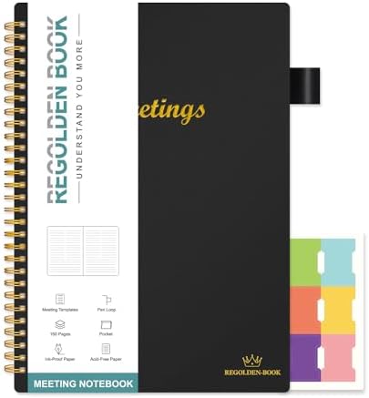 Regolden-Book Meeting Notebook for Work with Action Items, Project ...