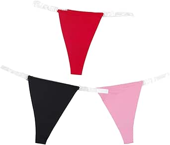 Amazon.com: abandi Women's 3 Pack Clear Strap Thongs Invisible T-Back G ...
