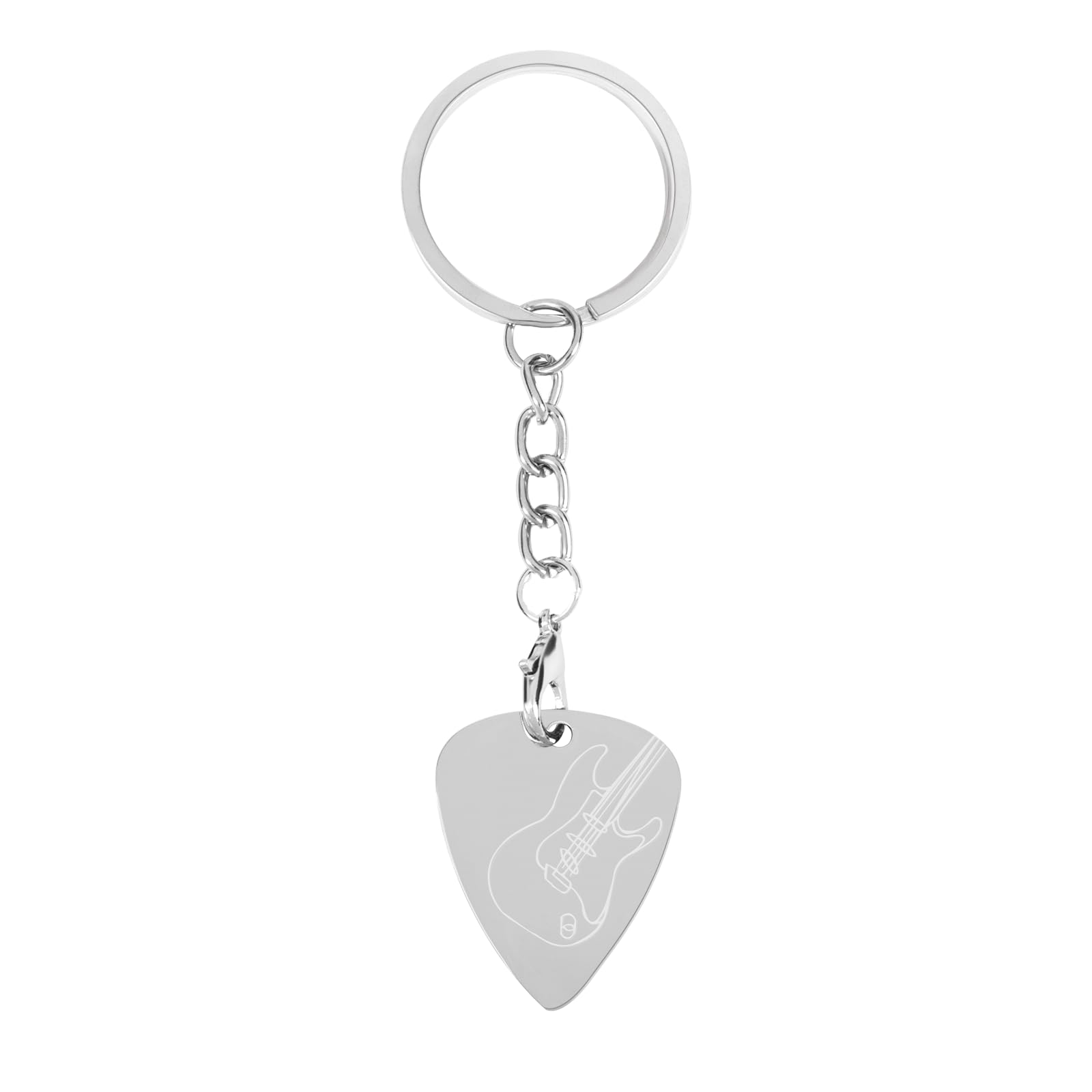 Amazon.com: 1 Pcs Stainless Steel Guitar Pick,Guitar Pick Keychain,Gift ...