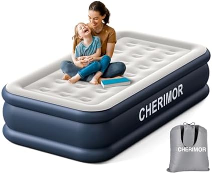 Zearna 190x100x40cm Single Inflatable bed, Air Mattress with Built-in ...