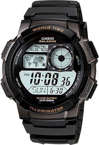 Buy Casio AE-1200 Series World Time Digital Men's Watch, Genuine Box, Overseas Model, Metallic ...