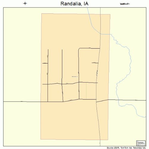 Amazon.com: Large Street & Road Map of Randalia, Iowa IA - Printed ...
