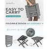 Amazon.com: SERWALL Folding Outdoor Side Table Set of 2, Portable ...