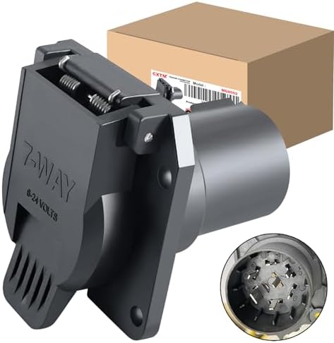Amazon.com: CXTM 7 Pin Trailer Connector Socket Vehicle-Side 7 Way RV ...