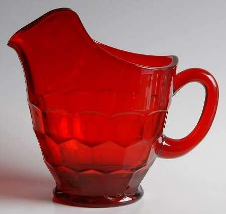 Amazon.com: Ruby Red Glass Pitcher Georgia Pattern Extra Large 54 oz ...