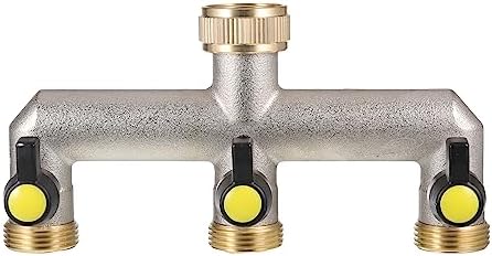Brass Garden Tap Splitter, 3 Way Tap Connector 3/4" Tap Diverter ...