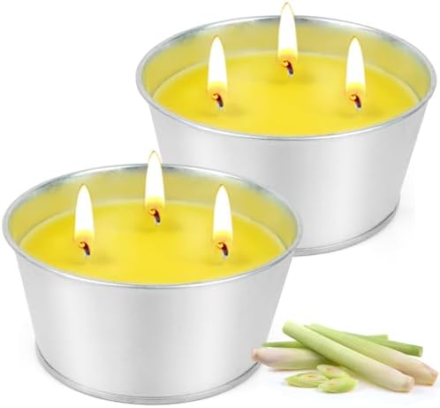 Amazon.com: Citronella Candles Outdoor: Large 3-Wick Bucket Candle for ...