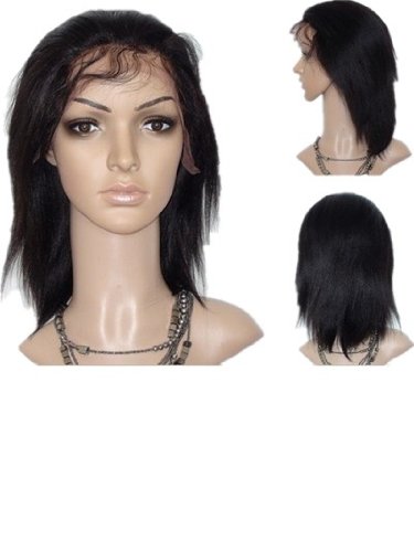 Amazon.com : Tanya full lace short wig 10" Silk Straight 100% Indian ...