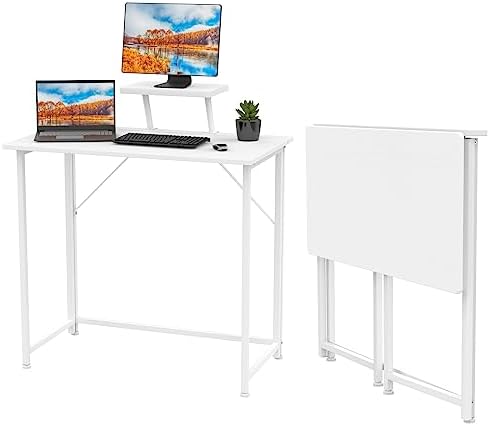 PIPIPOXER 80 x 45 x 75 cm Folding Desk Table, Foldable Computer Desk ...