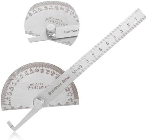 Stainless Steel Angle Protractor 0-180 Degrees Angle Ruler Finder 10 cm ...