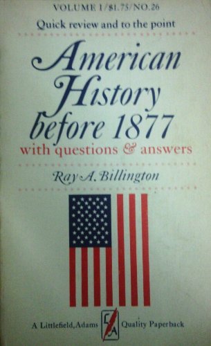American History Before 1877: Volume 1.: Billington, Ray A.: Amazon.com ...