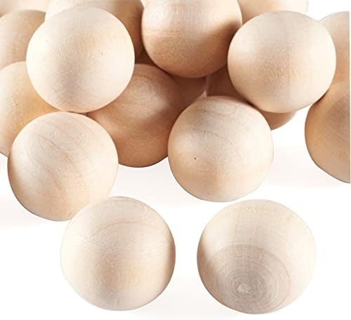 Craftdady 50Pcs 19-20mm Natural Round Wooden Balls 3/4 Inch Unfinished ...