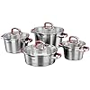 Amazon.com: Korkmaz Vertex 8 Piece Cookware Set, Red: Home & Kitchen