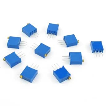 sourcing map 10 Pcs 500V 10K Ohm Through Hole 3296W-103 Trim Pot ...