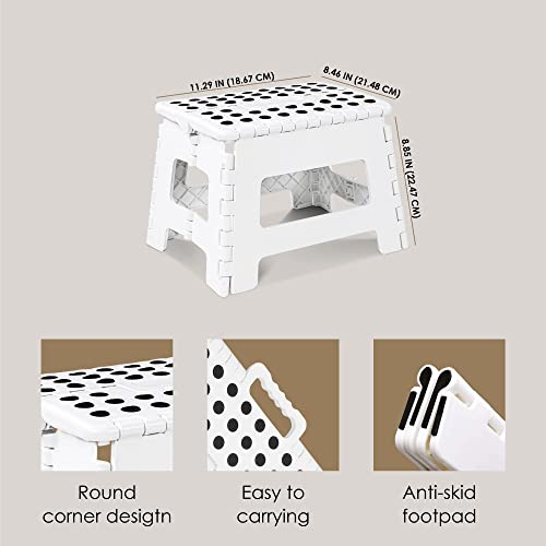 Sterun 9Inch Folding Step Stool With Carry Handle & Anti Skid Footpad ...