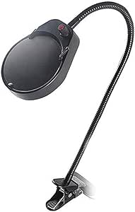 Amazon.co.jp: Bright Light Desk Gooseneck Magnifier Lamp Metal Large ...