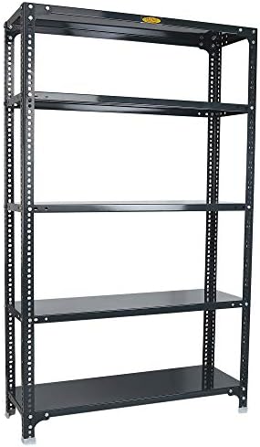 STAR WORK Black Adjustable Set of 5-Shelf Metal Storage Shelving Unit ...
