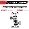 1/4 Turn Dual Compression Outlet Angle Stop Valve with 2 Shut Off Valve ...