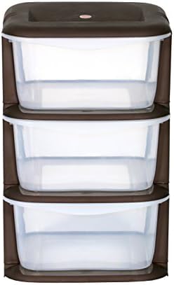 Cello Cuboid Storage Unit With 3 Drawers (Matt Brown) - Plastic ...