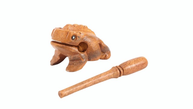 Watch Wood Frog Guiro Rasp Craft Musical Instrument Tone Block on ...