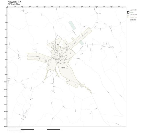 ZIP Code Wall Map of Newton, TX ZIP Code Map Not Laminated: Amazon.com ...