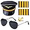 Amazon.com: Yewong Airline Pilot Captain Hat Pilot Costume Accessory ...
