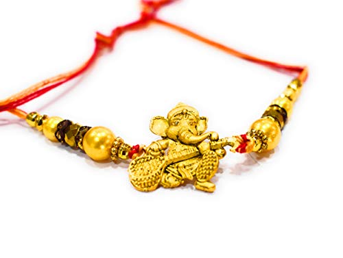 Bal Ganesh Rakhi, Combo Set of 2 with Roli Tilak Pack For Brother ...