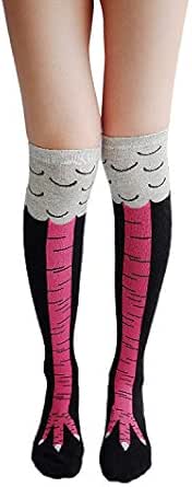 Amazon.com: LOWEDONE Cartoon Chicken Legs Socks,Knee-High Chicken Socks ...