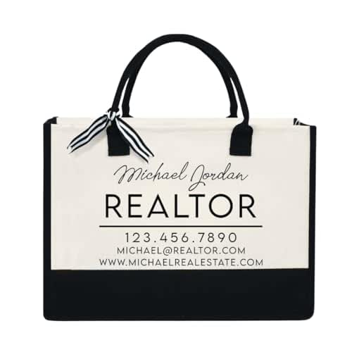Amazon.com: Personalized Business Tote Bag, Realtor Tote Bag, Custom ...
