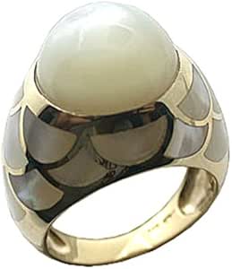 Amazon.com: White Mother Of Pearl Fish Scale Ring, 14k Gold: Clothing ...