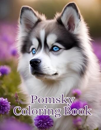 Amazon.com: Pomsky Dog Unique Coloring Book 70 Pages For Children Teen ...