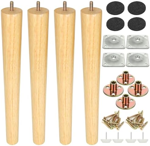 Set of 4 Wooden Scandinavian Furniture Replacement Legs (Beech ...