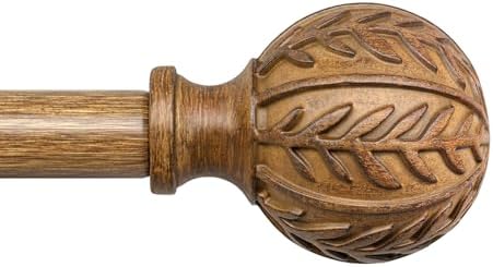 Amazon.com: QDWIS Boho Wood Curtain Rods for Windows 48 to 84 inch,1 ...